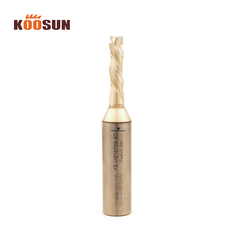 KOOSUN 3 Flutes Gold Coating Compression Router Bit