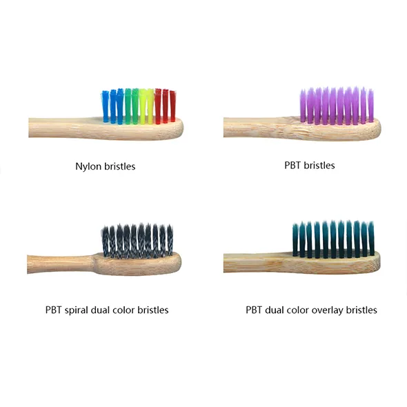 Square tail flat bamboo toothbrush