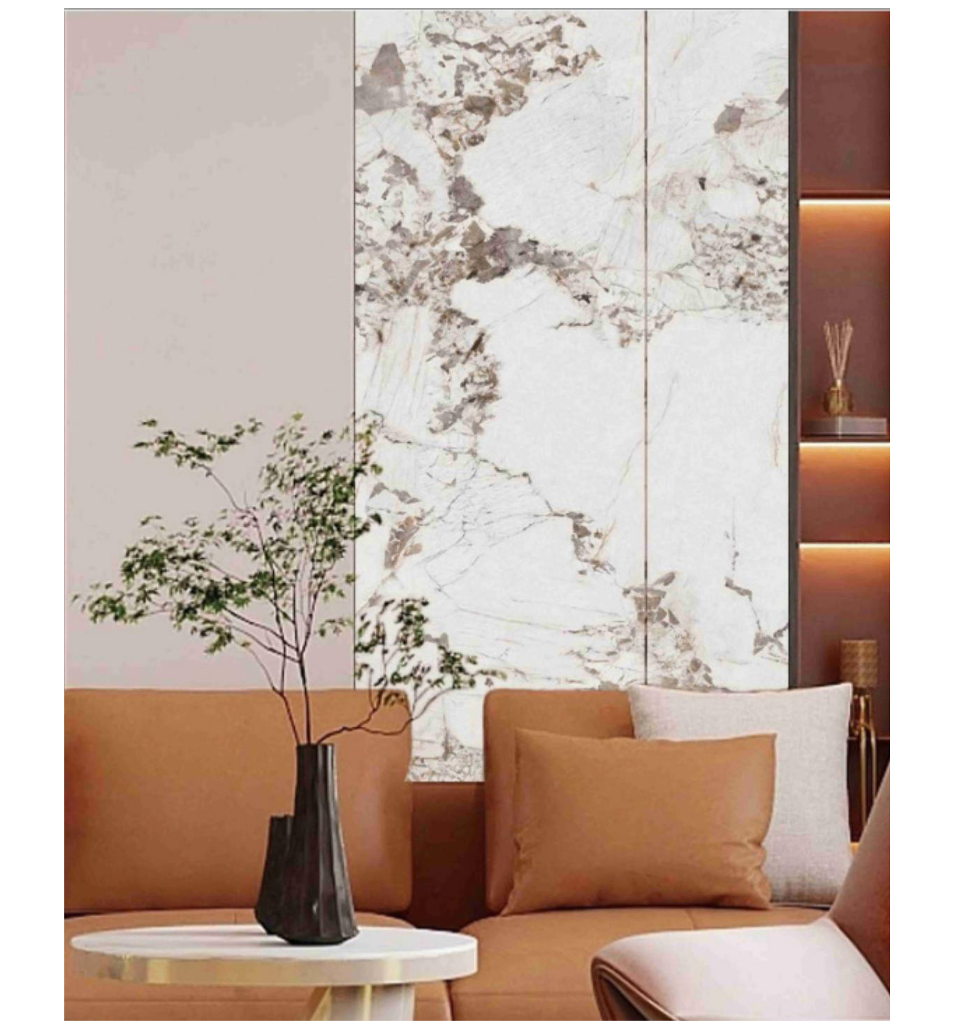 Glossy White PVC Wall Panels - Modern UV Marble Texture for Stylish ...
