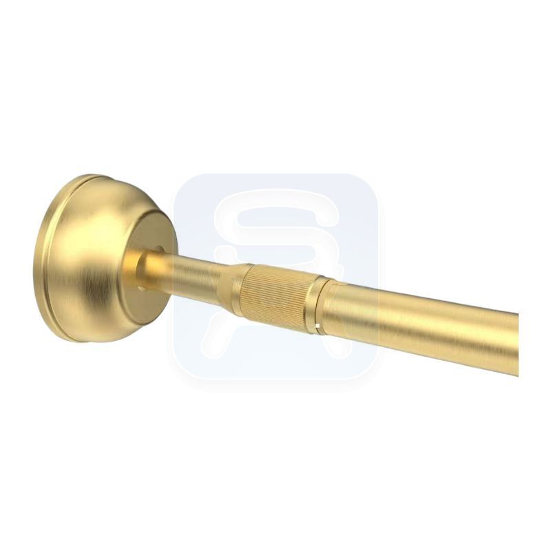 Dual Mounting Curved Shower Rod Bright Gold