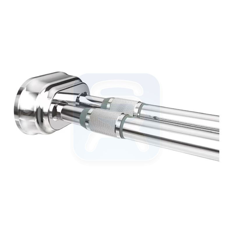 Dual Mounting Curved Shower Rod Chrome
