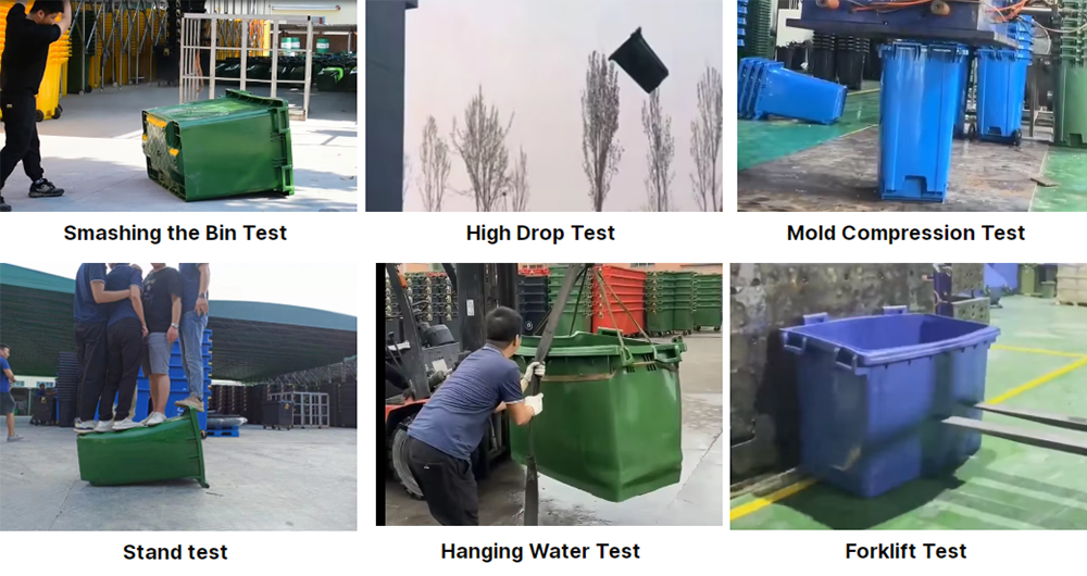 HDPE Mobile wheelie Bin 660 Liter EN840-5 vexillum Universale Casters ...