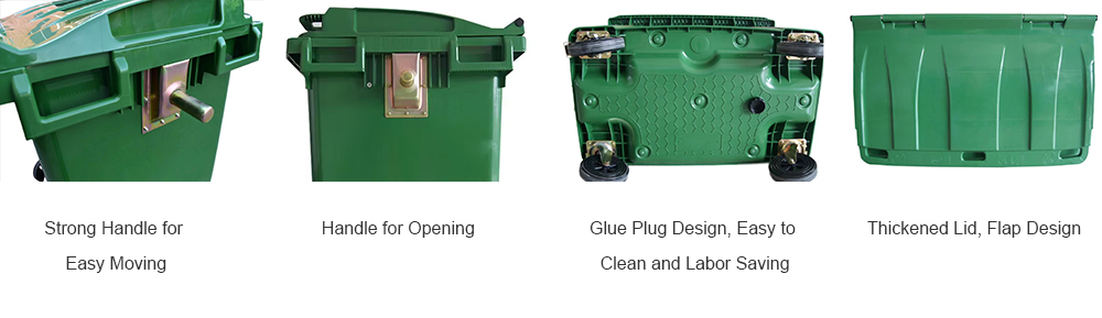 HDPE Mobile wheelie Bin 660 Liter push lid
