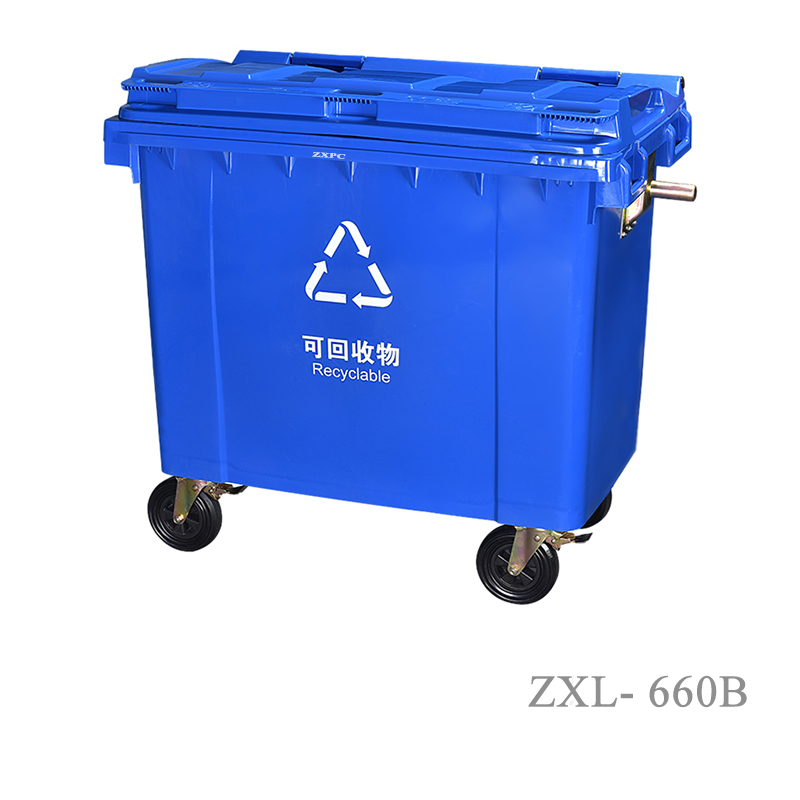 Tempat Sampah Seluler HDPE 660 Liter EN840-5 Kastor Universal standar ...