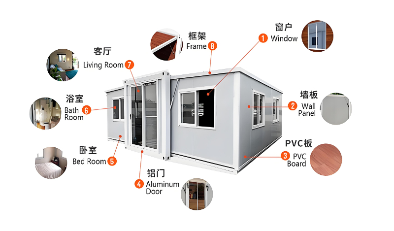 20FT Retractable Container Room, Retractable Container Room