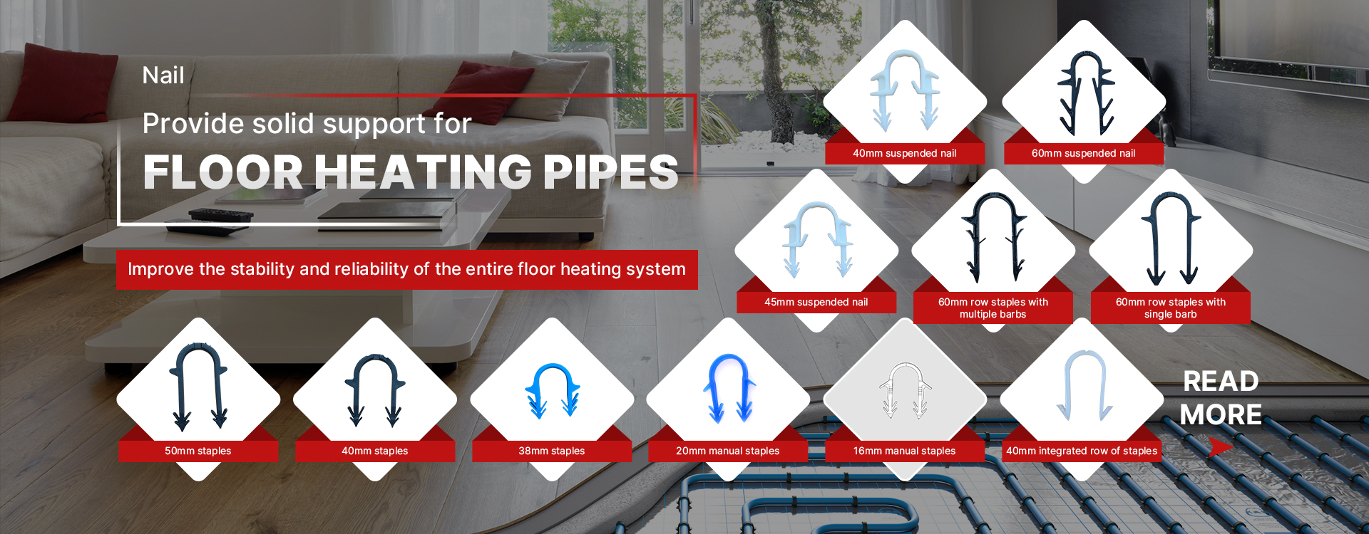 Water Underfloor Heating Fixing Systems - Langfang Mufeng floor heating ...