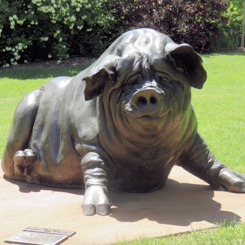 Bronze Pig Sculpture