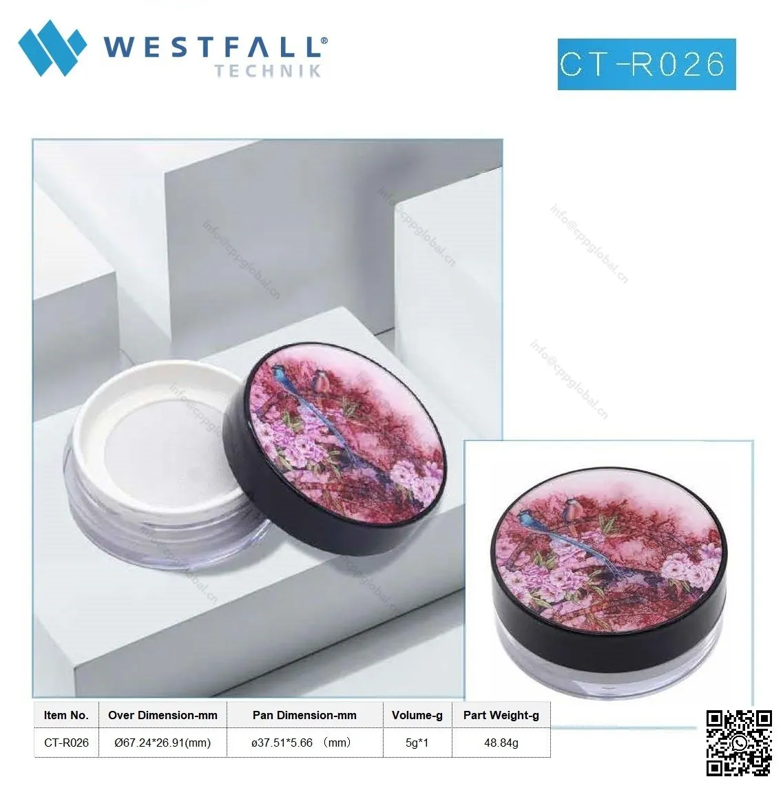 Empty loose powder container 10g - CT-R028