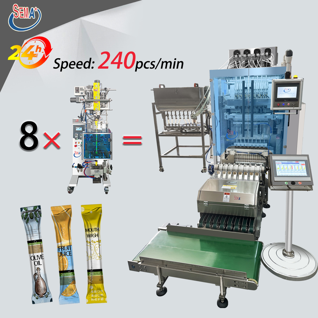 Full Automatic Multi Lanes Drink Liquid Juice 8 Lanes Sachet Packing ...