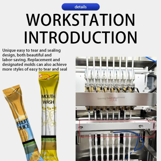 Full Automatic Multi Lanes Drink Liquid Juice 8 Lanes Sachet Packing ...