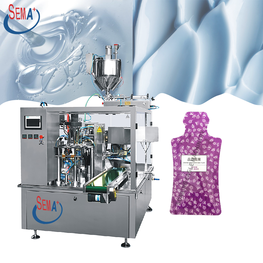 Machine d’emballage de sachet de gel énergétique de jus liquide rotatif ...