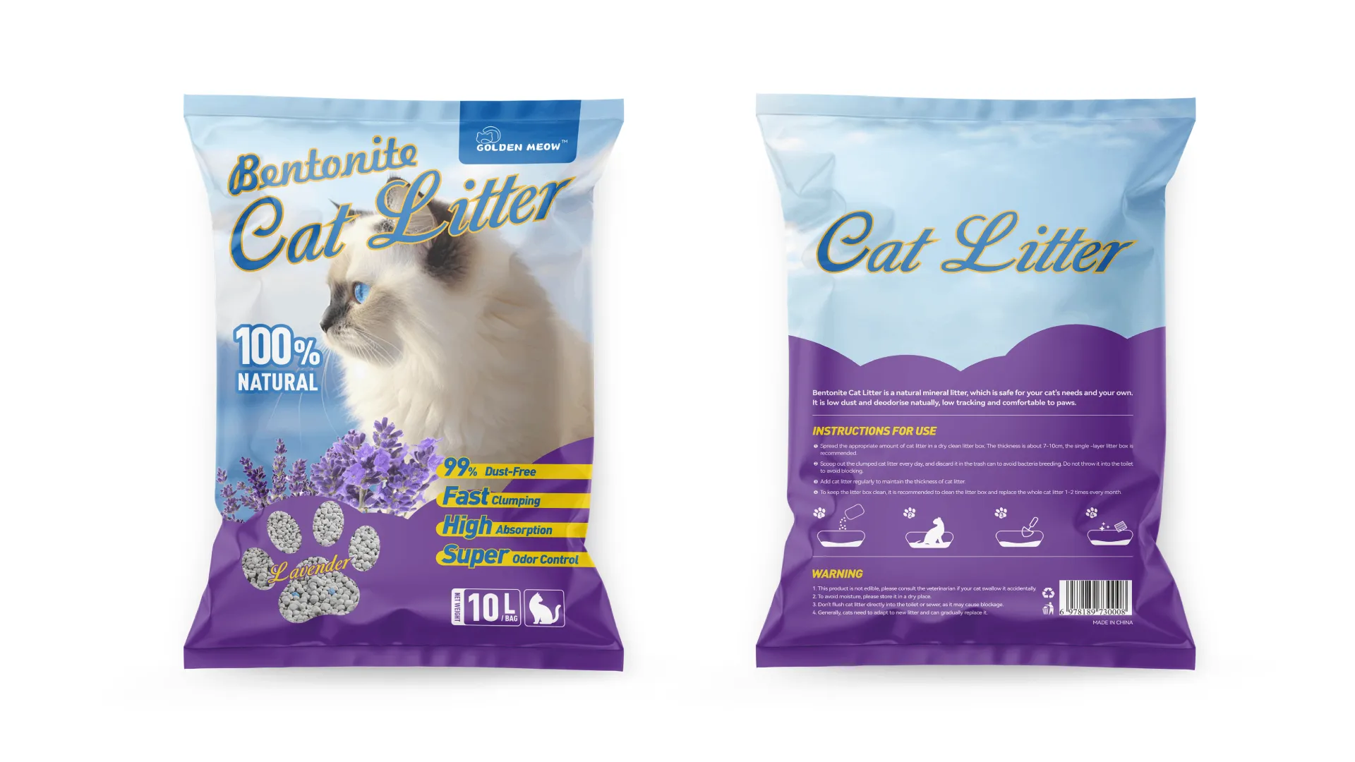 GOLDEN MEOW Superior Clumping bentonite cat litter