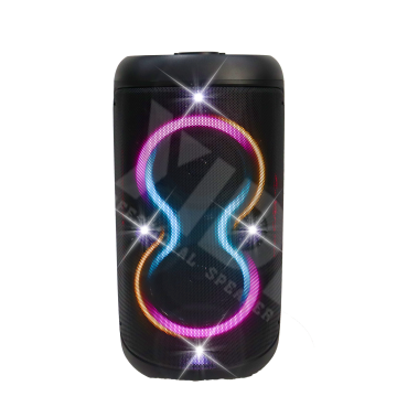 Dual 8” TWS Bluetooth Speaker with 8 LED Lights and Deep Bass