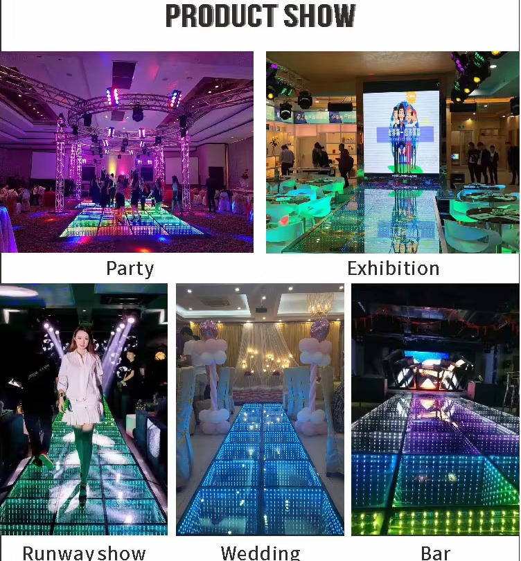 Vibrant Interactive LED Dance Floor for Weddings