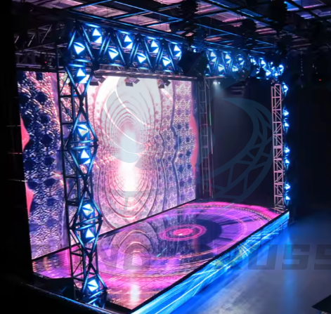 Magnetic LED Floor Dance 3D Mirror Stage Setup