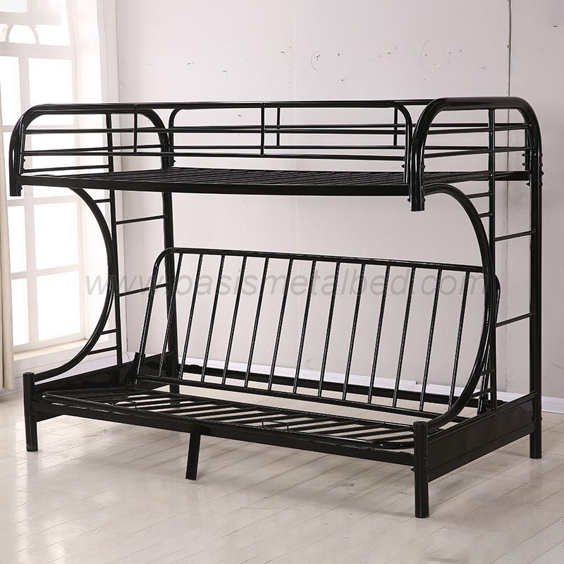metal bunk bed with futon