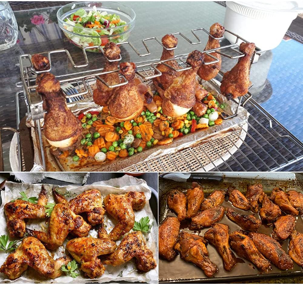 Maximize Flavor with Chicken Leg & Wing Rack for Grill, Smoker & Oven ...