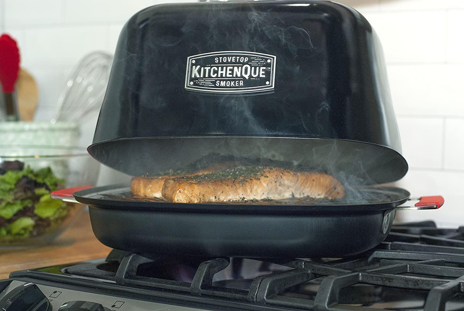 Indoor Stove Top Smoker: Compact 13.5"x12.5"x9.5" for Delicious Smoky ...