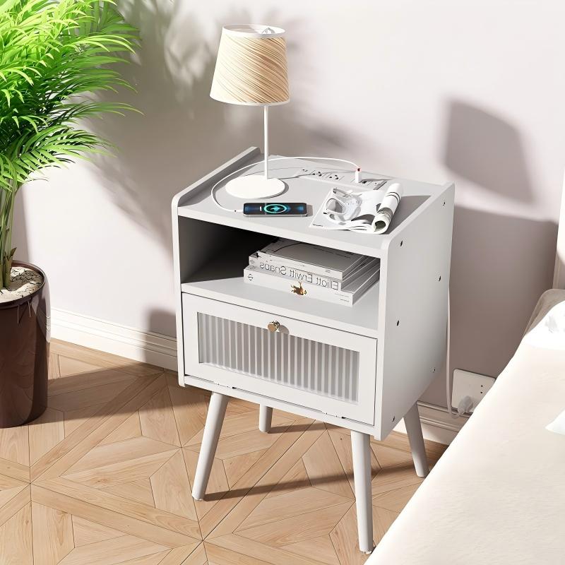 white bedside table,modern white bedside table,white small side table