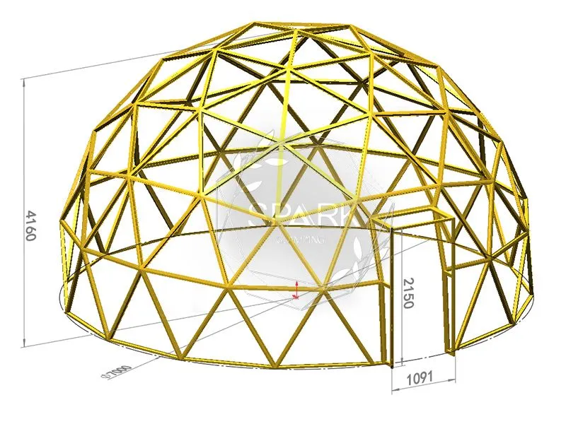Triangular Geodesic Glass Dome Tent