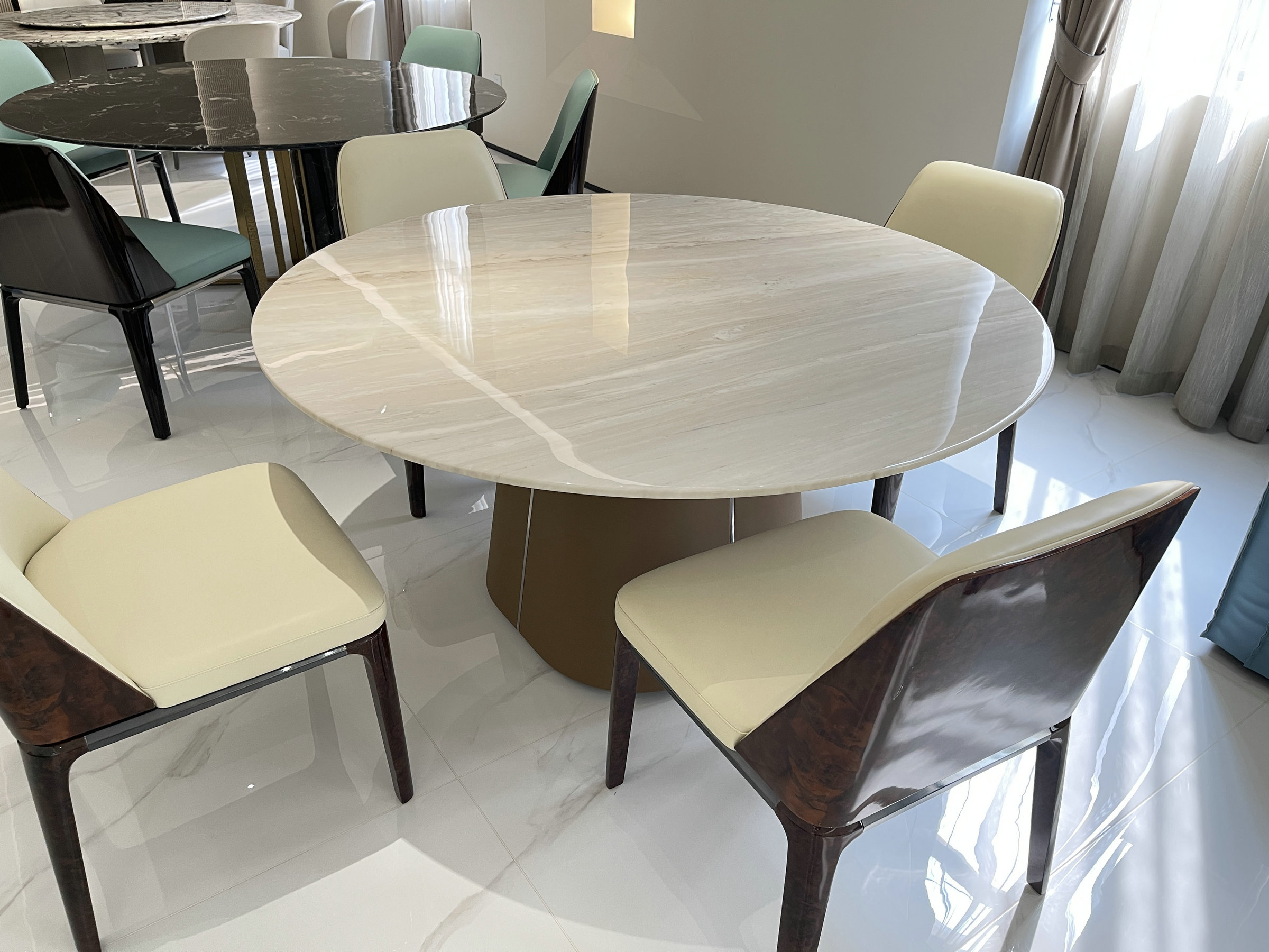 Premium Round Table Sets: Customizable Marble & Wood Dining Solutions ...