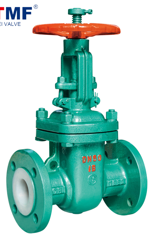 Gate valve with fluoropolymer lining