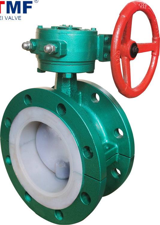 Fluorine Lined Flanged Butterfly Valve - High Performance