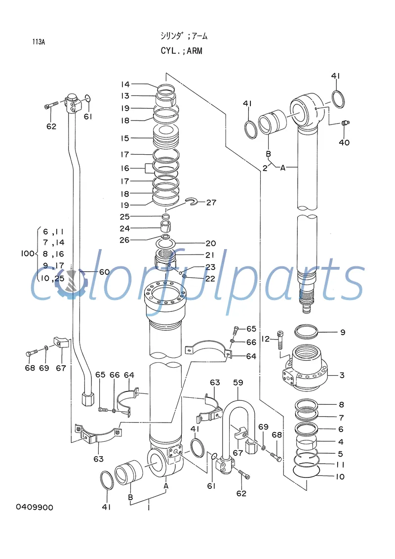 HITACHI EX200LC-2 excavator Arm Cylinder Seal Kit 4286780 4316625