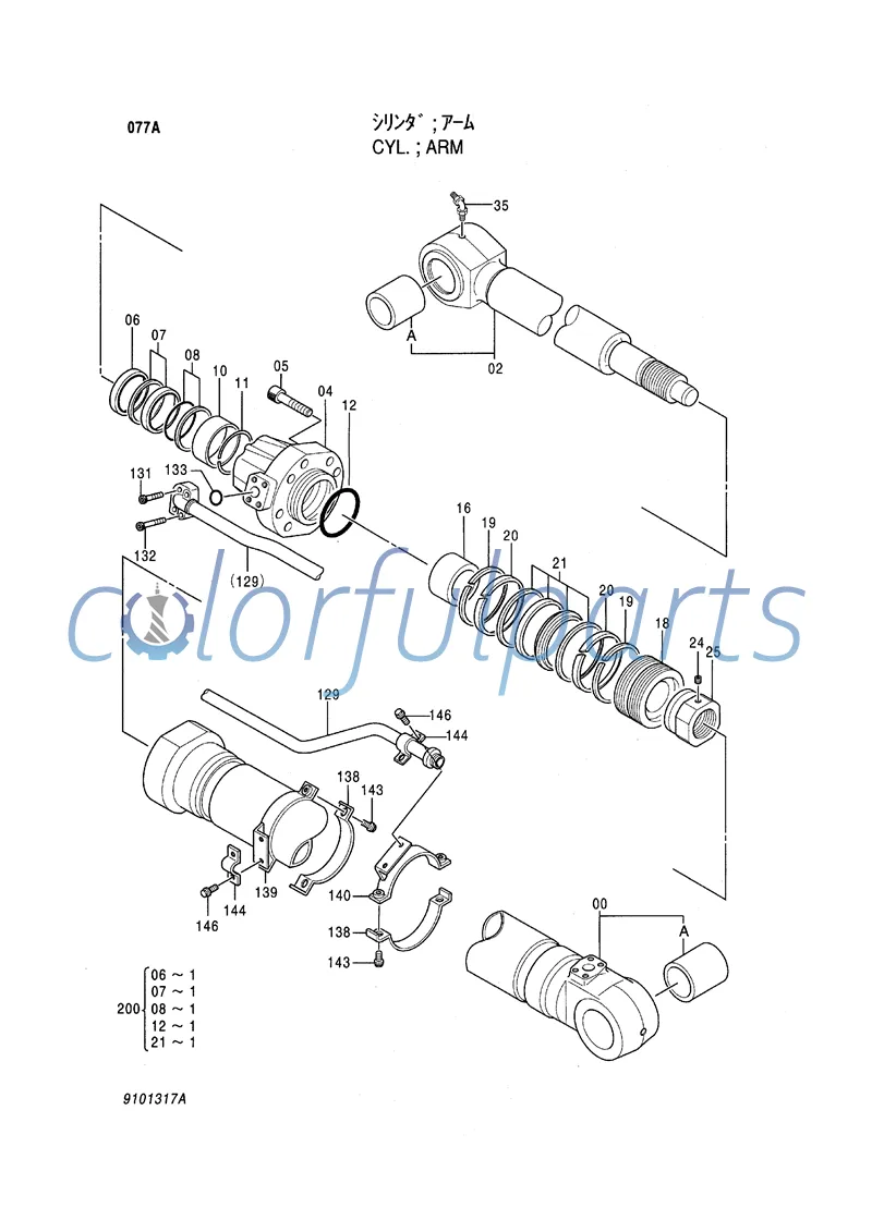 HITACHI EX220LC-3 excavator Arm Cylinder Seal Kit 9144509 9103843 9156441