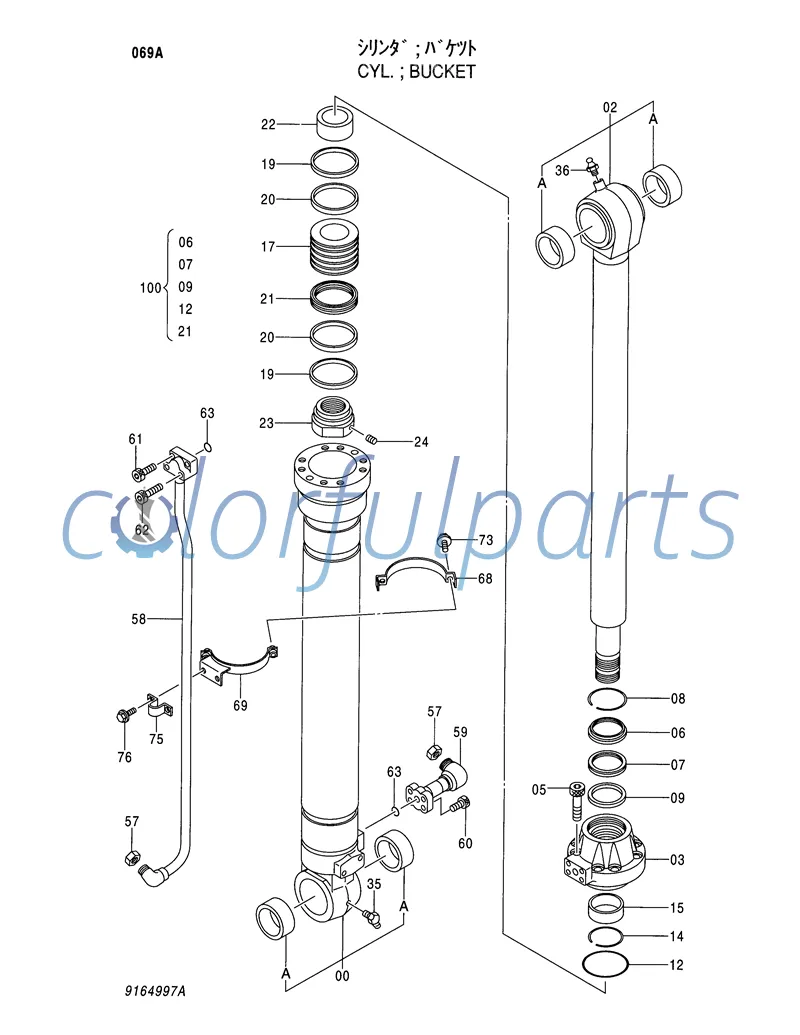 HITACHI EX330LC-5 excavator Bucket Cylinder Seal Kit 9154896 9175564