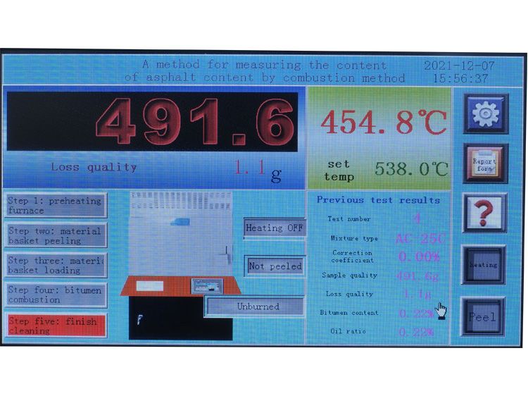 Asphalt binder analyzer by ignition method