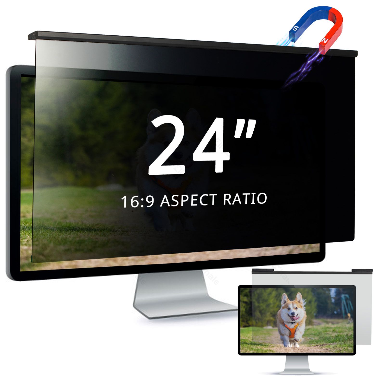 EliWhale 24Inch Hanging Computer Privacy Screen Glossy
