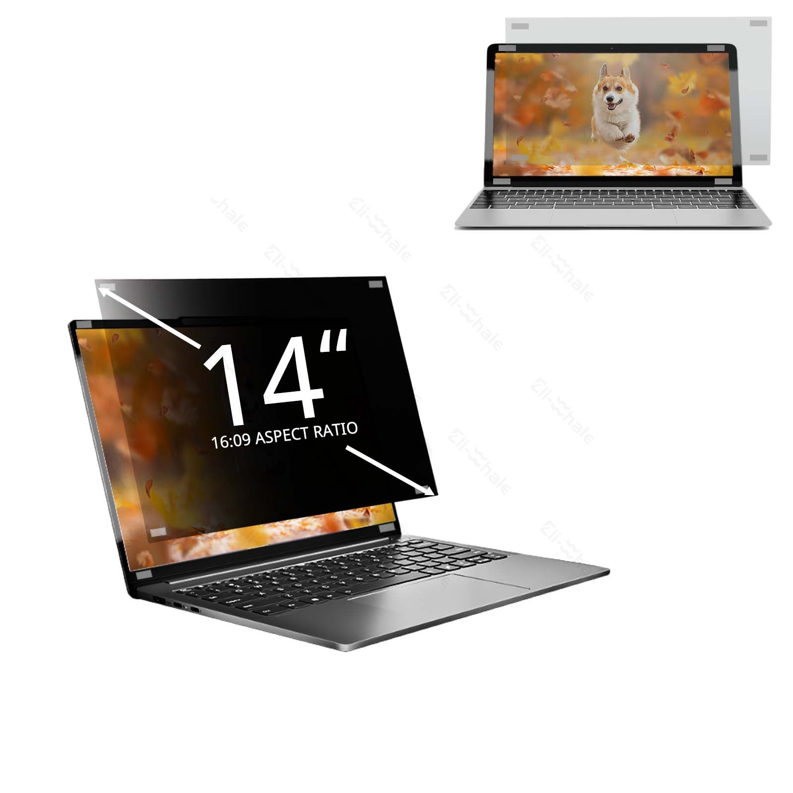 EliWhale 14 Inch Laptop Privacy Screen Filter 16:9 HD Anti-Blue Light