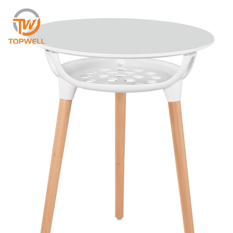 Stylish MDF+PP Dining Table with Wooden Legs DT-2124