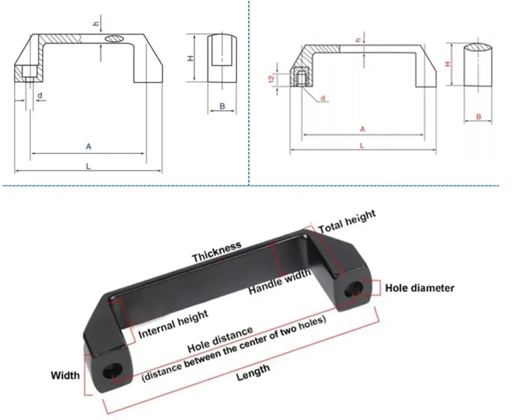 Durable Bakelite Door Pull Handle for Cold Storage Cabinets & Trolleys