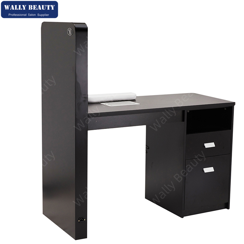 nail manicure table with double drawer