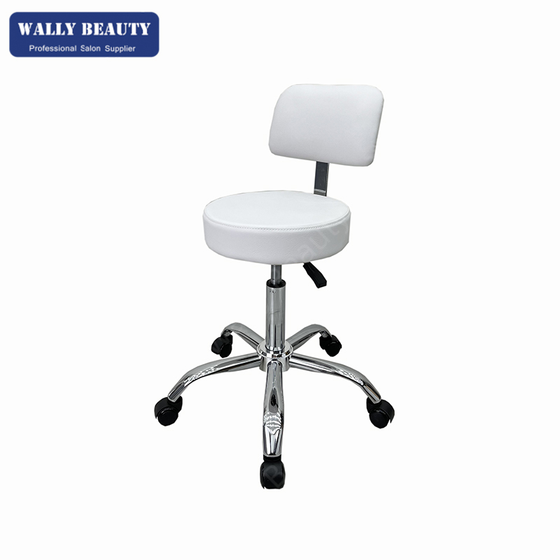 White Styling Stool for Salon Furniture Modern