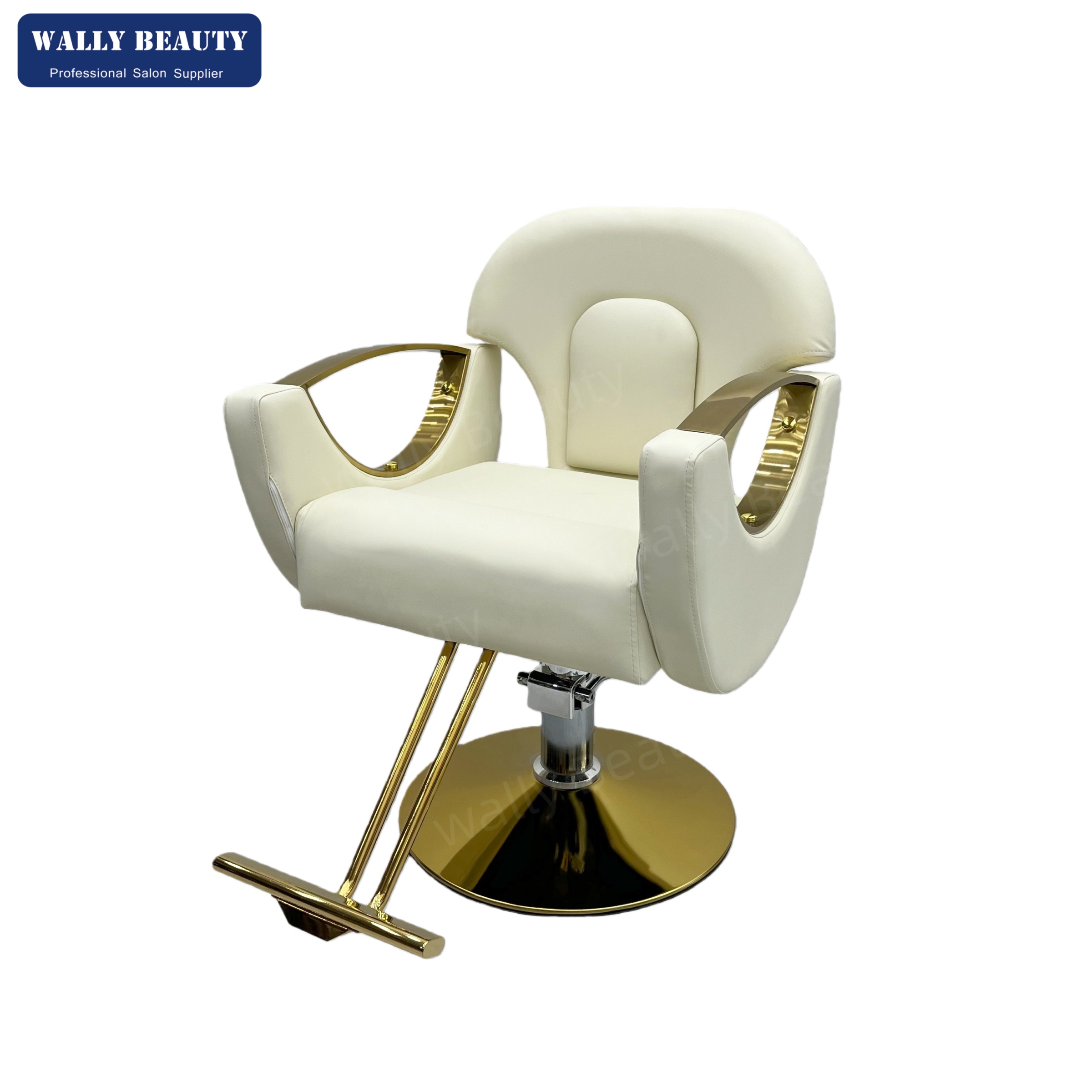 Cream White Salon Styling Chair - Hydraulic Hairdressing Chair for Hair ...