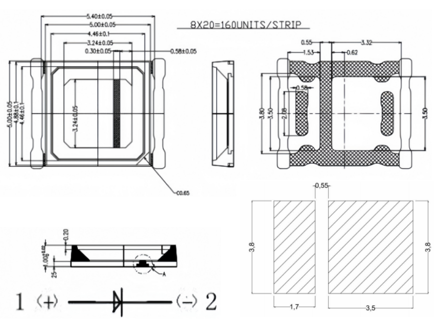 5054 RGB SMD LED, 5054 SMD LED Chip, Full color LED