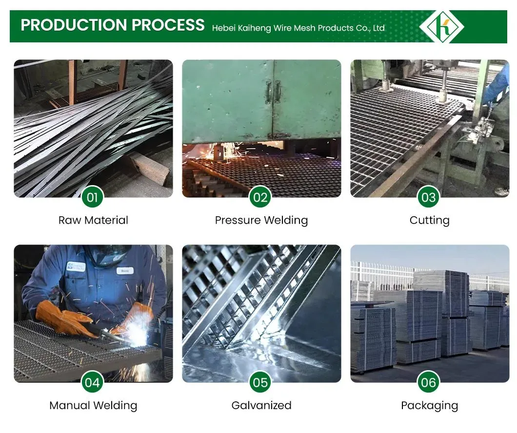 Durable Steel Grating Stair Treads for Safe Walkways - Kaiheng T1 Type