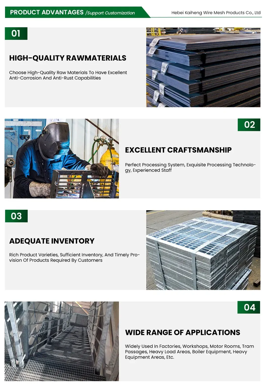 Durable Stainless Steel Grating Treads for Safe Walkways & Stair Platforms