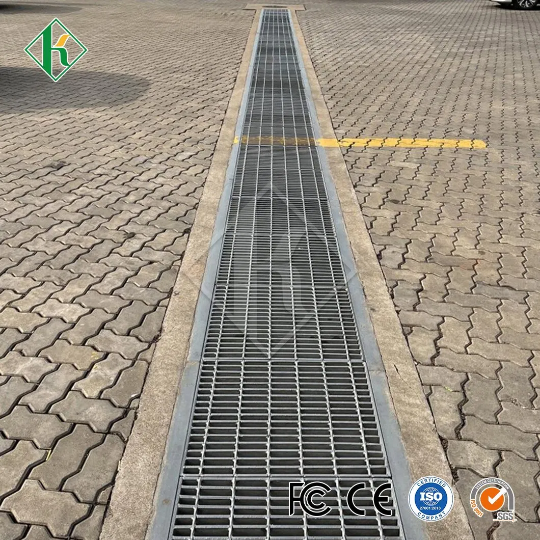 Durable Galvanized Mild Steel Grating for Sidewalk Trench Drains ...