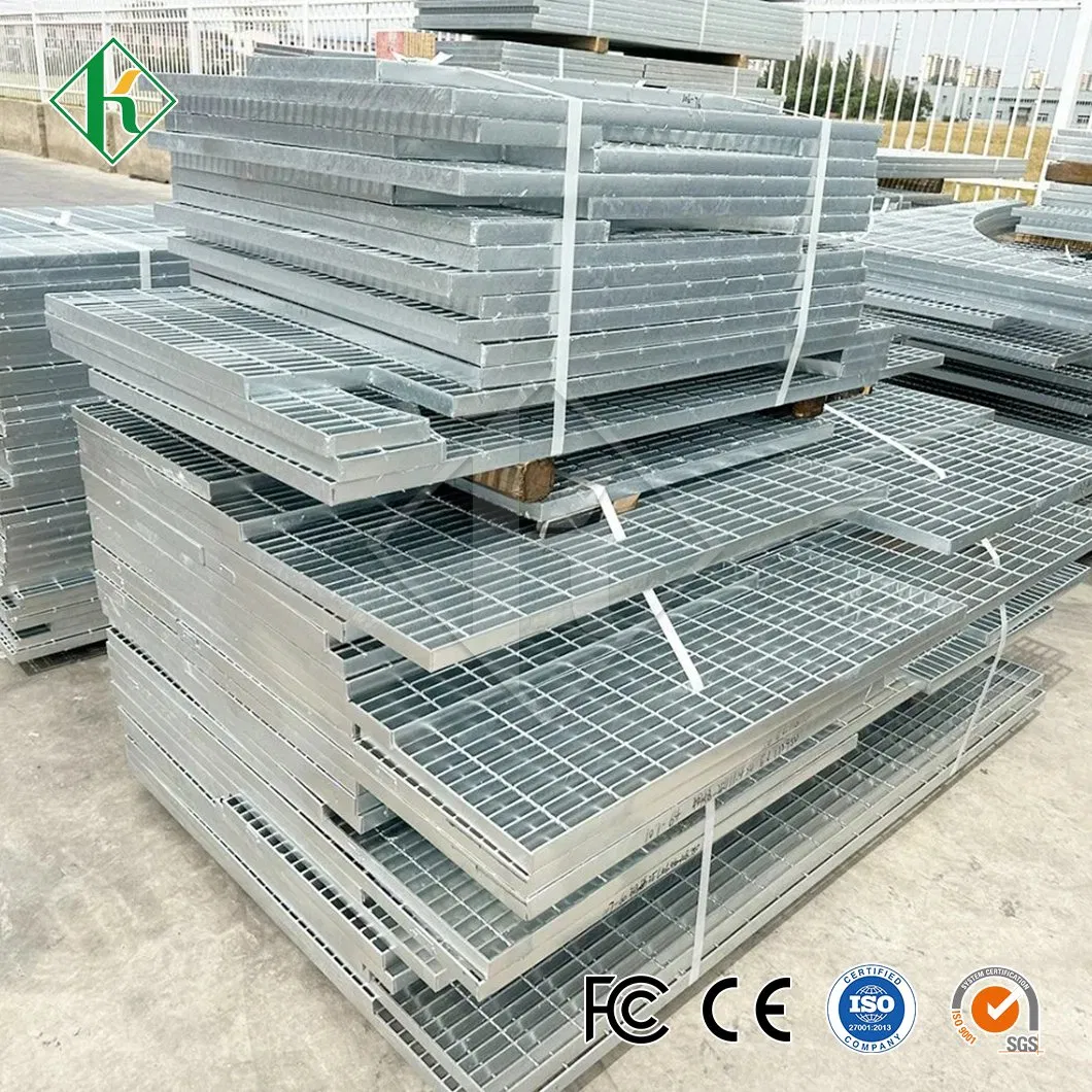 Heavy-Duty Galvanized Round Bar Grating for Factory Platforms in China