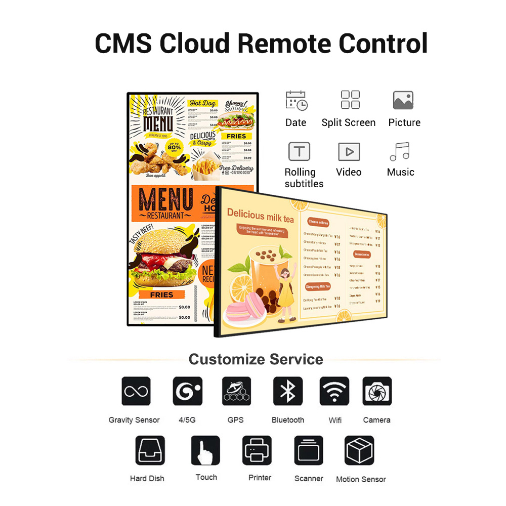 32 43 50 55 65 inch LCD touch display digital signage indoor