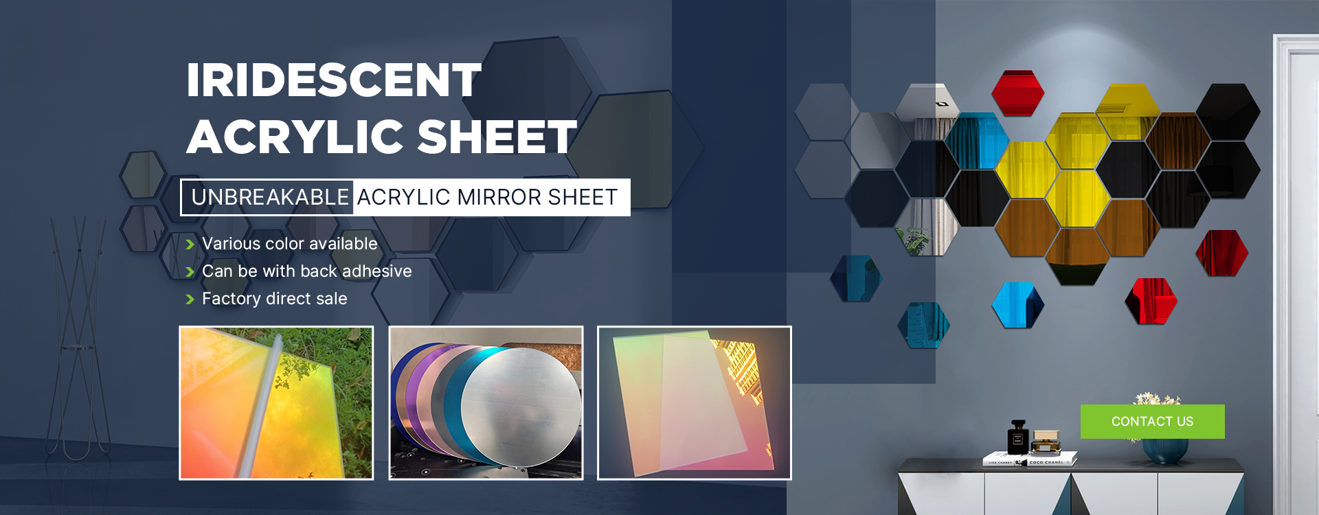 Dichroic Acrylic Sheet, Color-Shifting Plexiglass