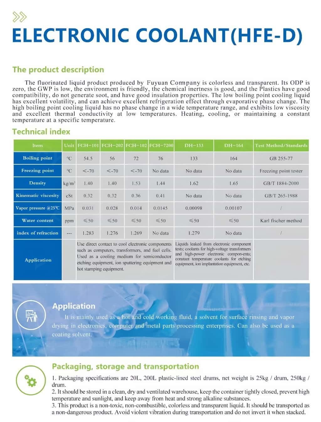 Hydrofluoroether for electronic coolant (HFE-D)