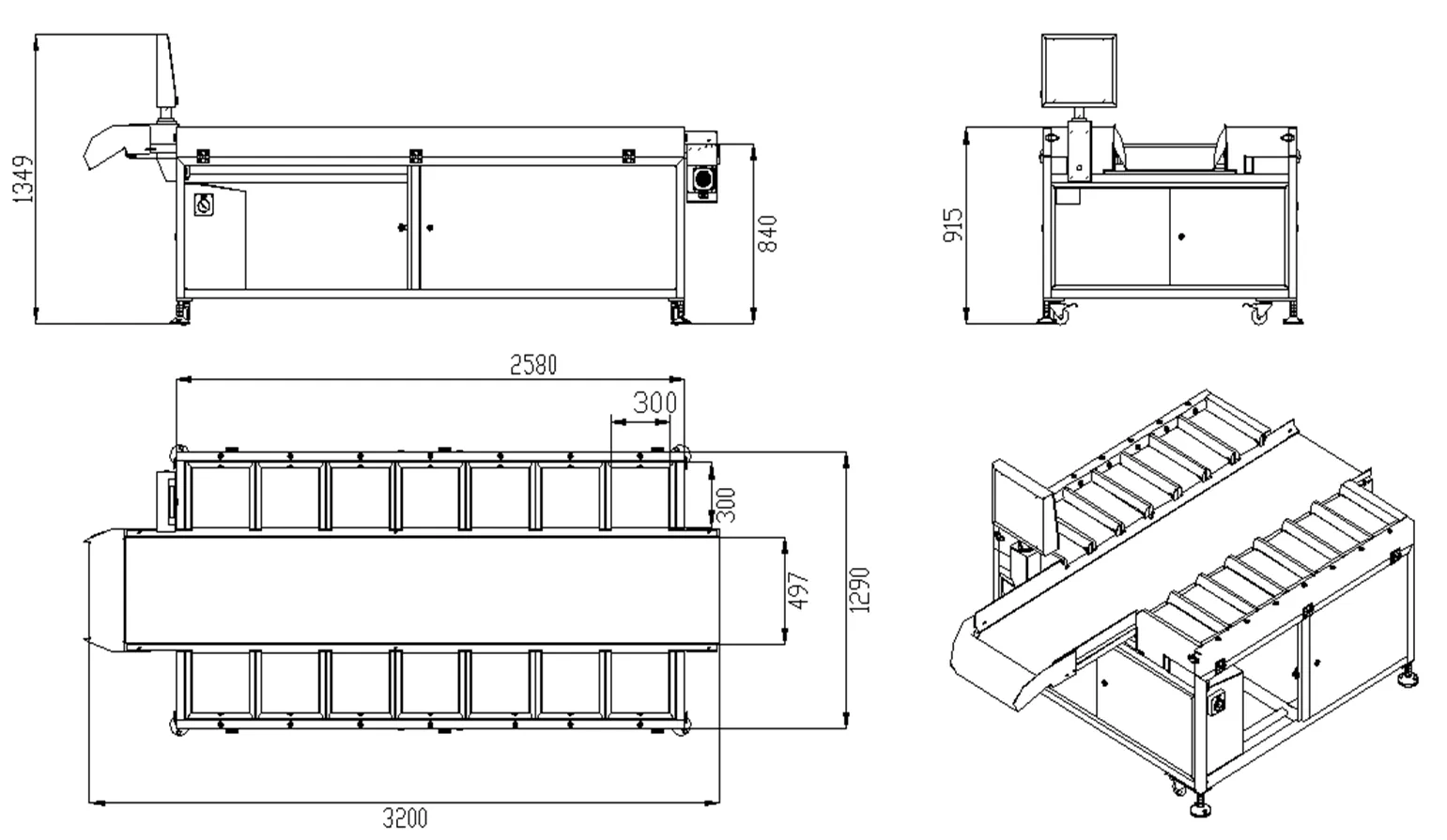 Durian fruit weight batching machine
