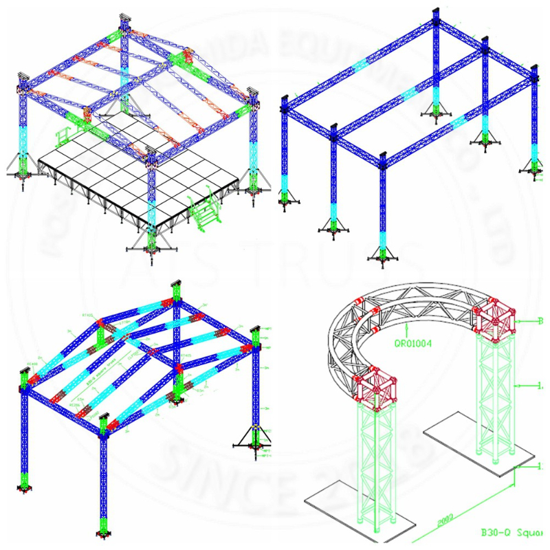 4Pillars Aluminum stage Triangle Roof Truss System For Sale