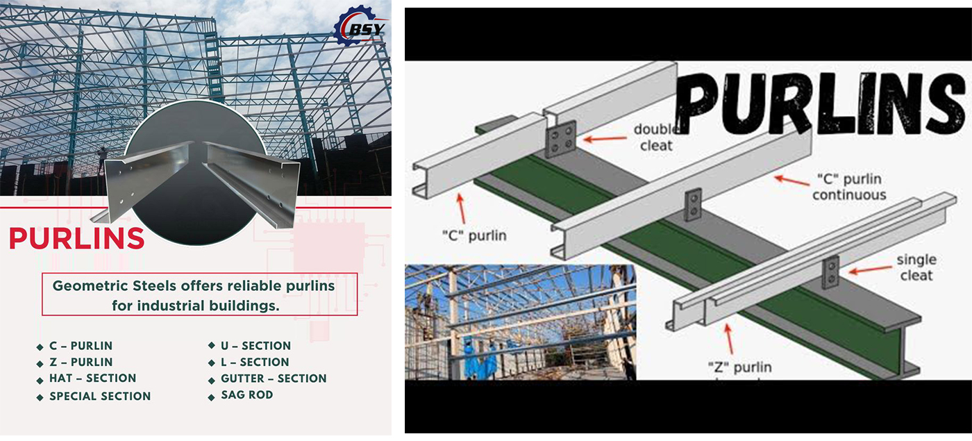 Application of Color Steel C & Z Purlins
