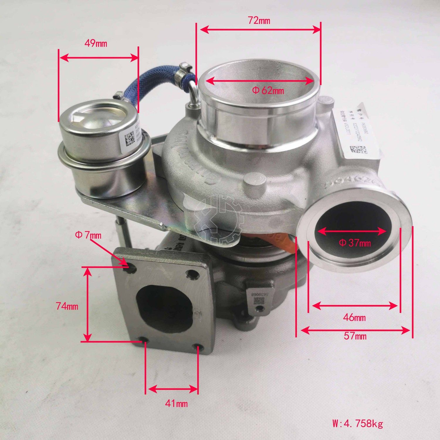 Foton Truck Engine Parts 6393680 Turbocharger HE150WG 6393668